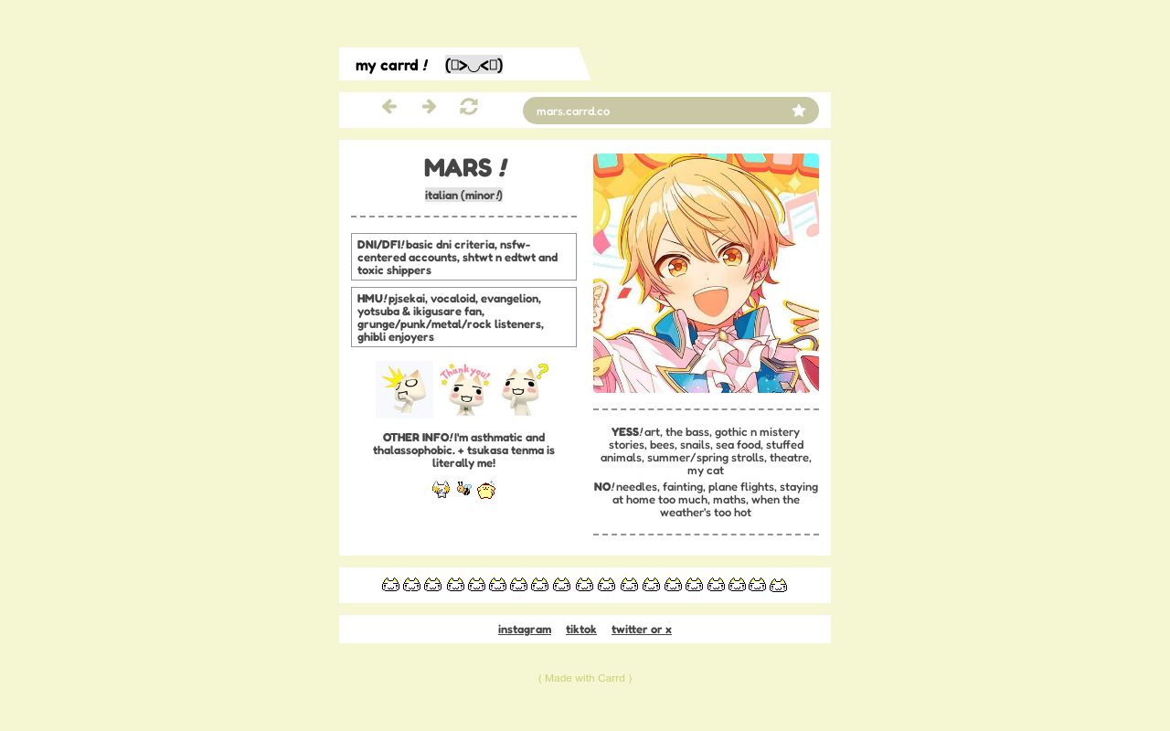 mars’s carrd